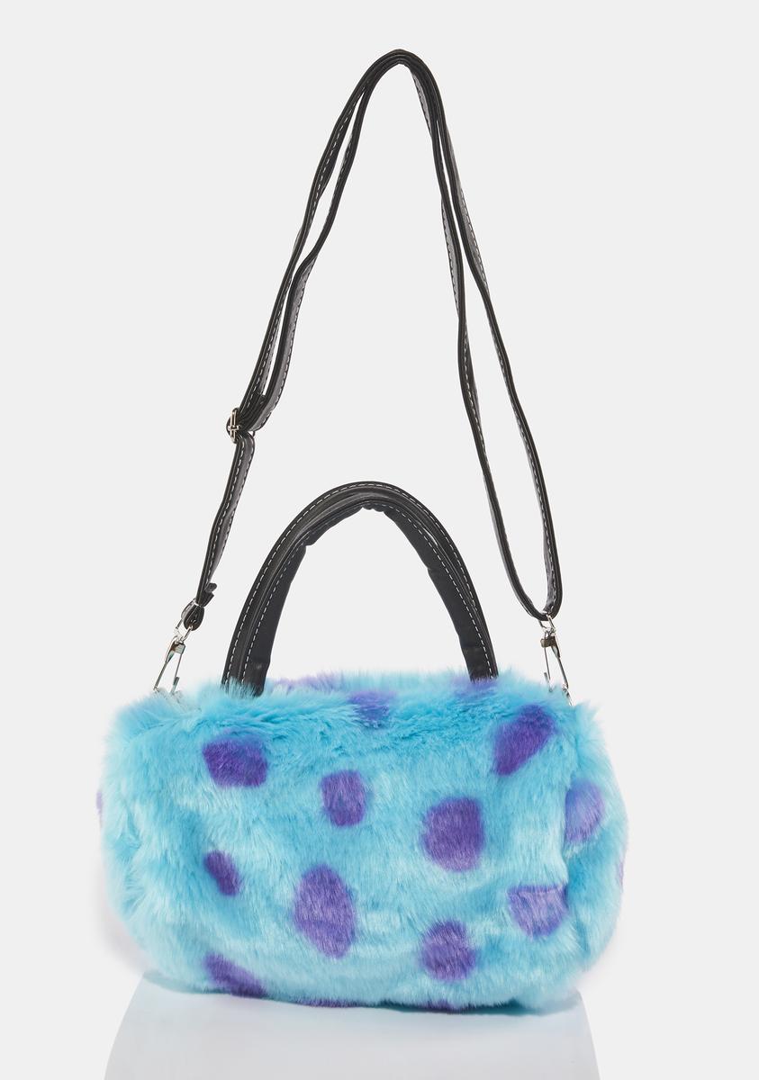 Faux Fur Spotted Handbag - Blue/Purple – Dolls Kill