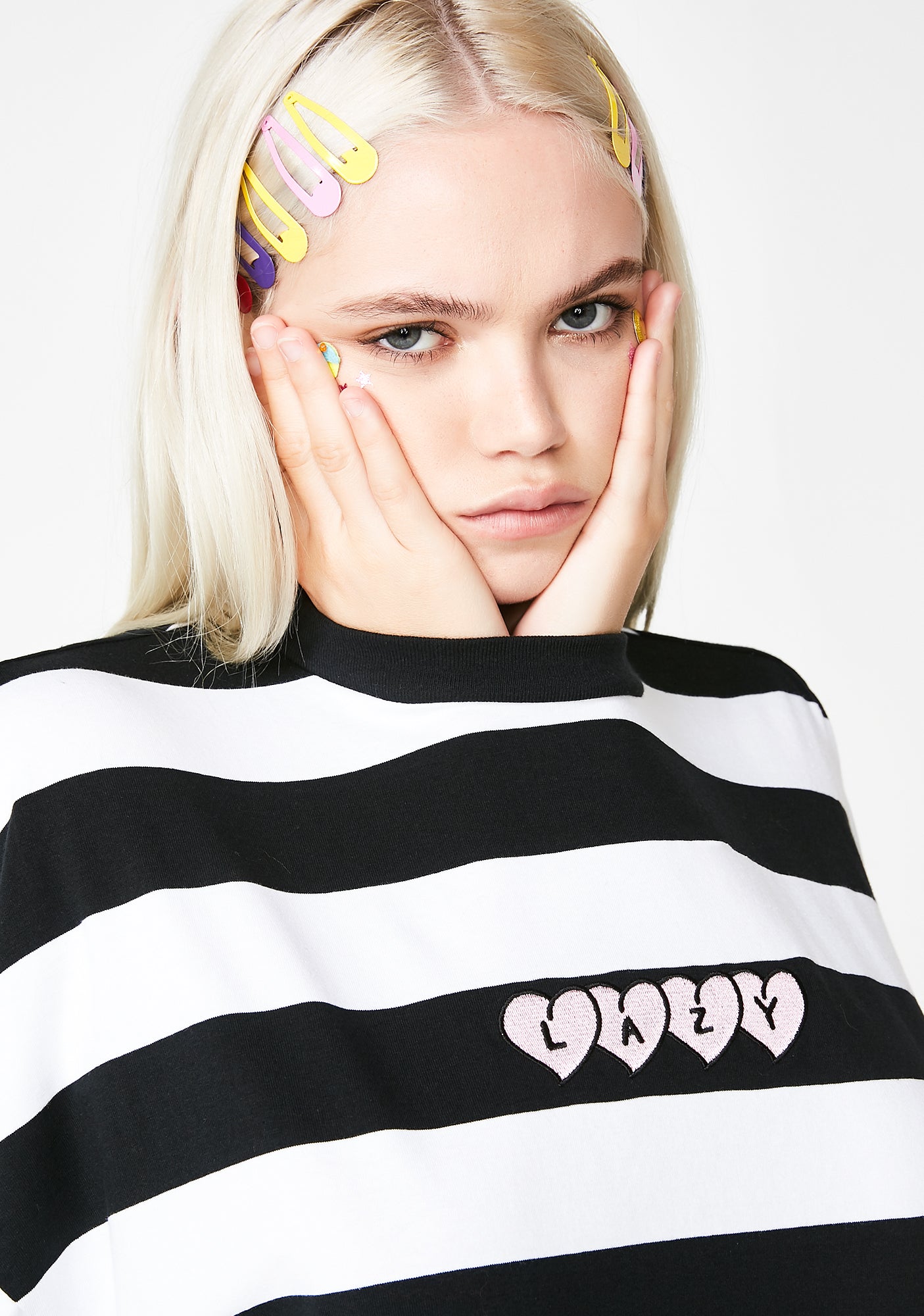 Lazy Heart Stripey Tee Dress – Dolls Kill