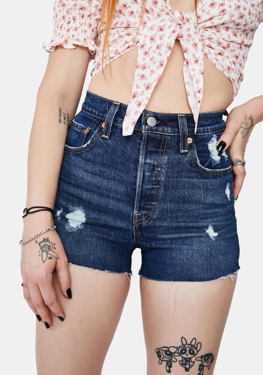 Levis Tango Feels Ribcage Denim Shorts – Dolls Kill