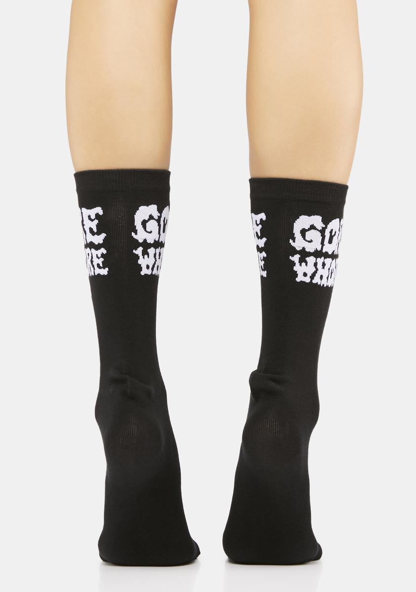 Gore Whore Graphic Crew Socks - Black/White – Dolls Kill