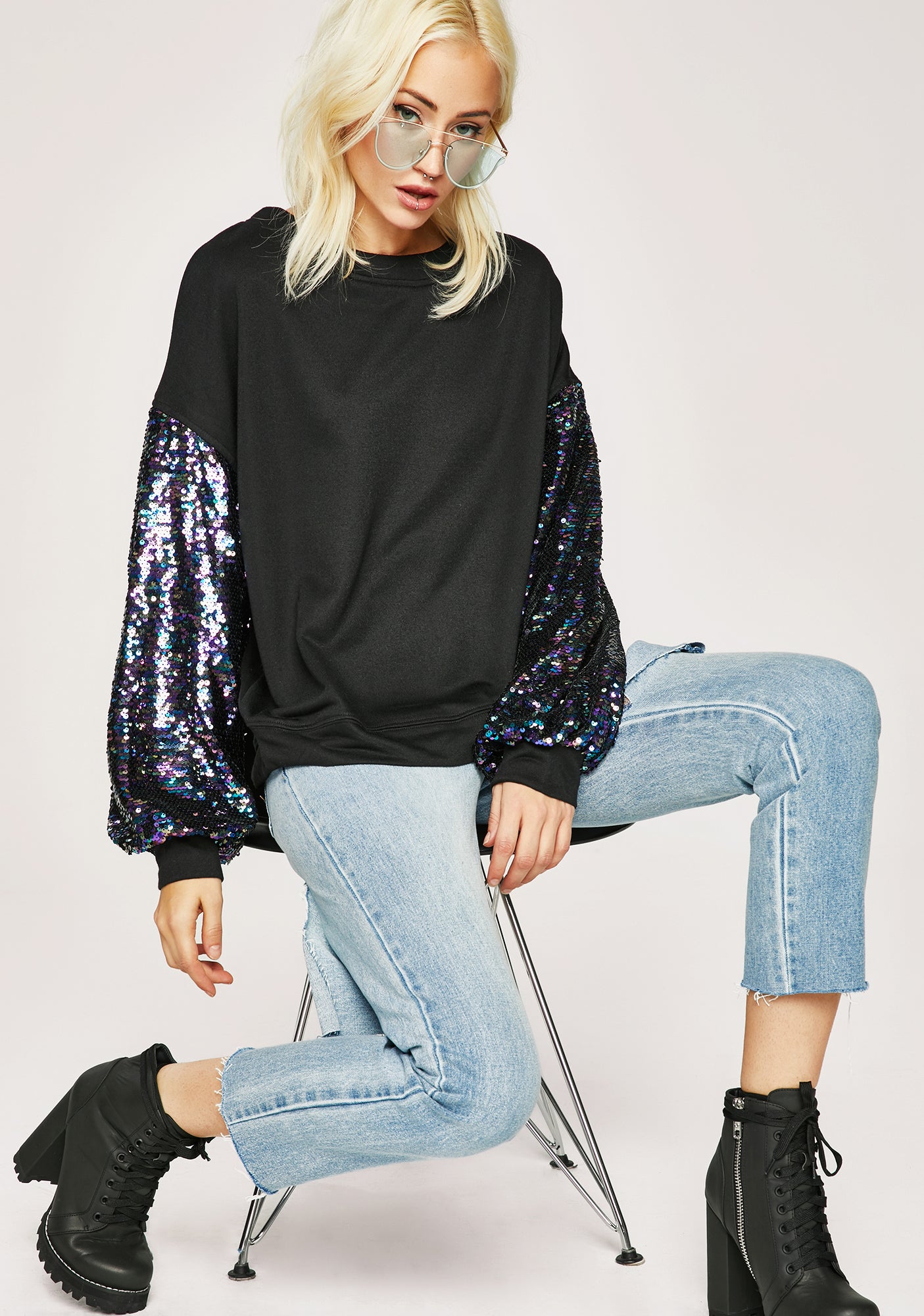 Kindred Spirit Sequin Sweatshirt – Dolls Kill