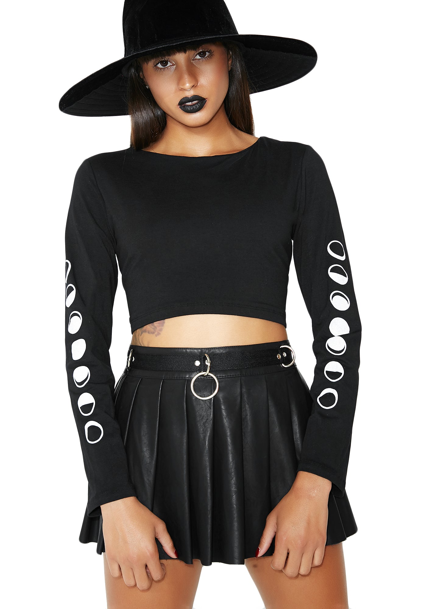 Moon Phases Graphic Crop Top – Dolls Kill