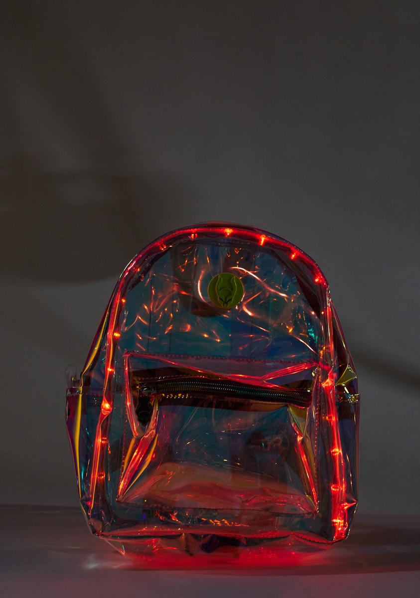 Cyberdog Clear Iridescent Light Up Backpack – Dolls Kill