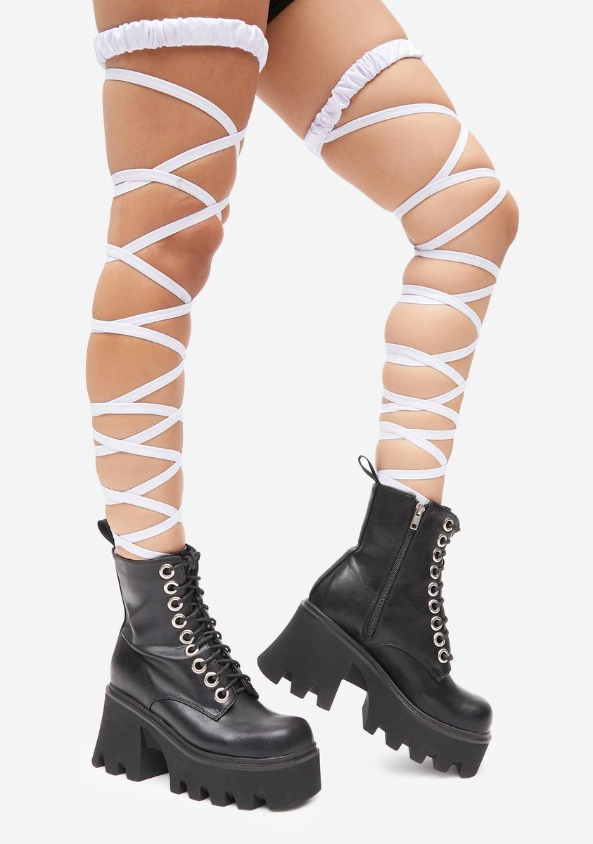 Elastic Leg Wraps - White – Dolls Kill
