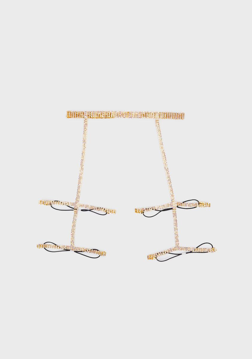 Sparkly Chain Leg Harness - Gold – Dolls Kill