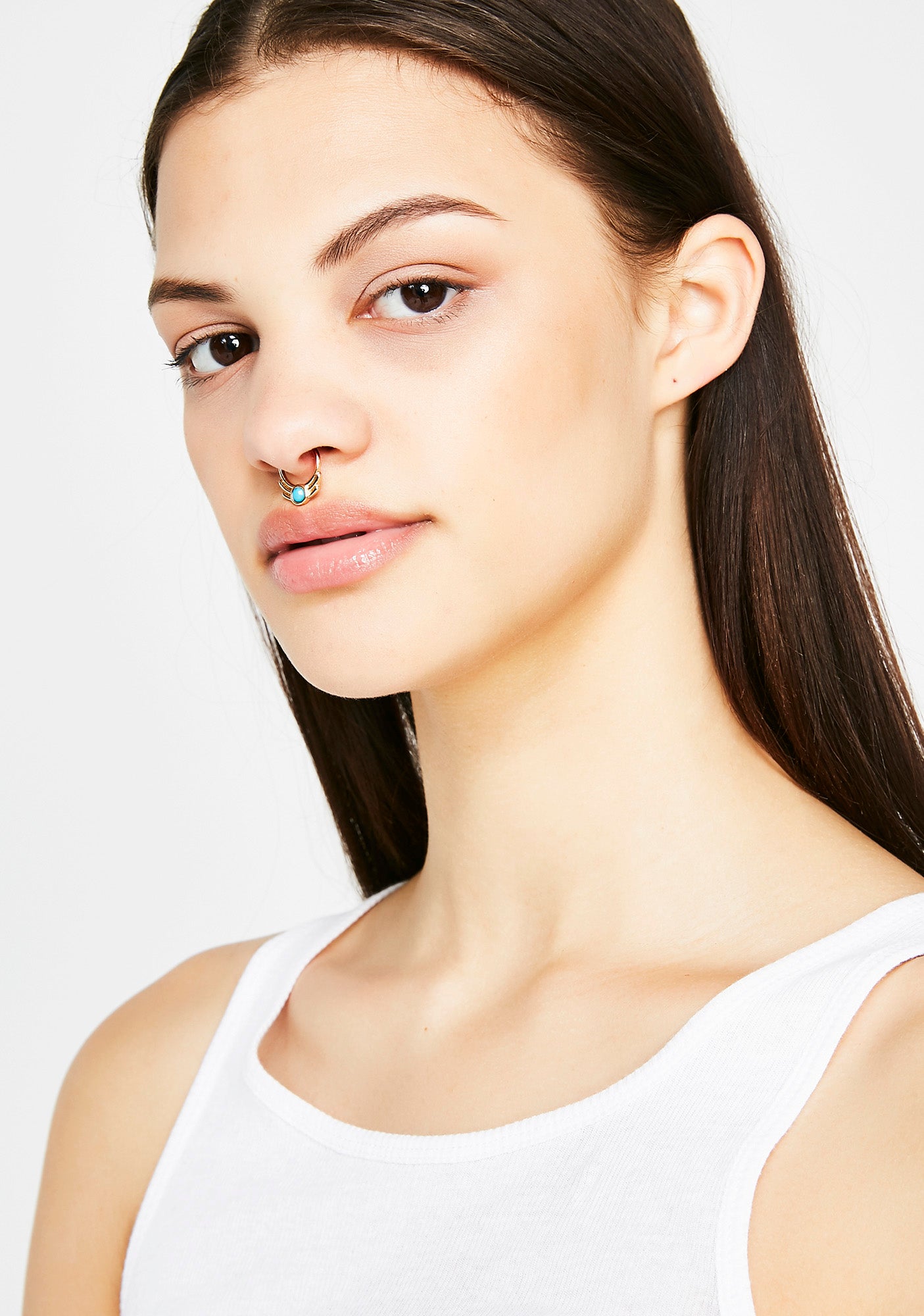 Turquoise Double Line Septum Ring – Dolls Kill