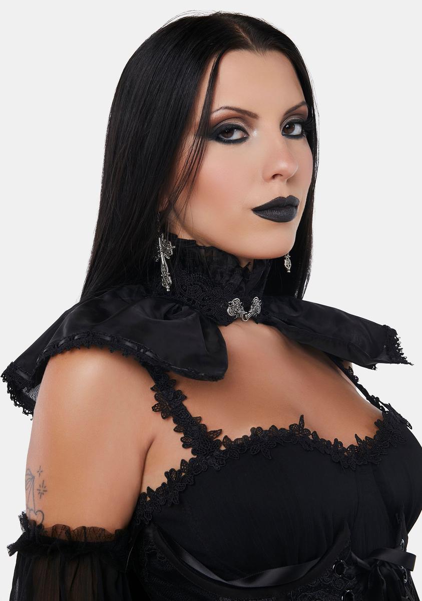 Devil Fashion Mesh Lace Clasp Collar - Black – Dolls Kill