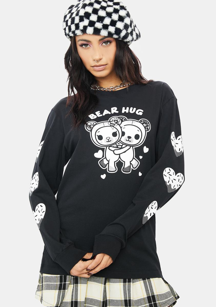 tokidoki Bear Hug Heart Graphic Long Sleeve Tee - Black – Dolls Kill