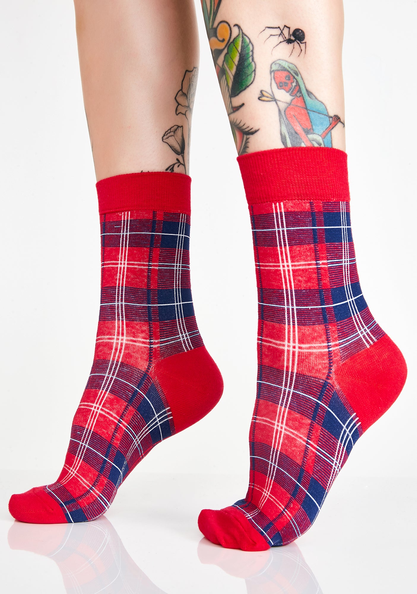 Chadz Plaid Crew Socks – Dolls Kill