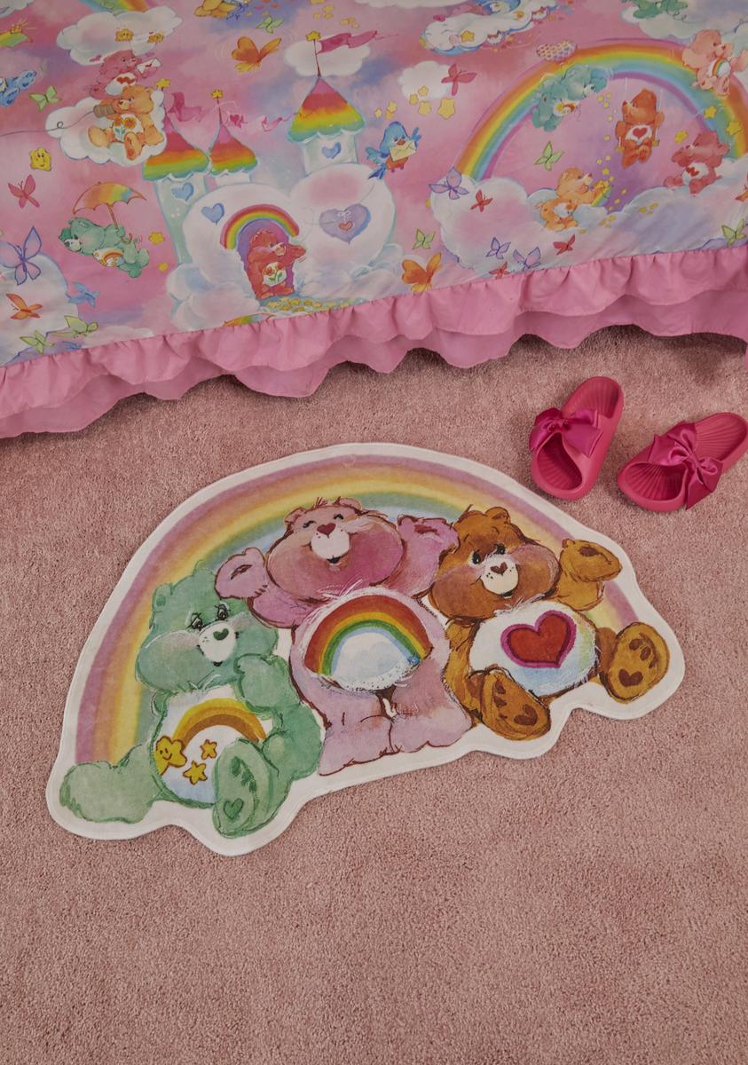 Dolls Kill x Care Bears Rainbow Velvet Rug - Multi