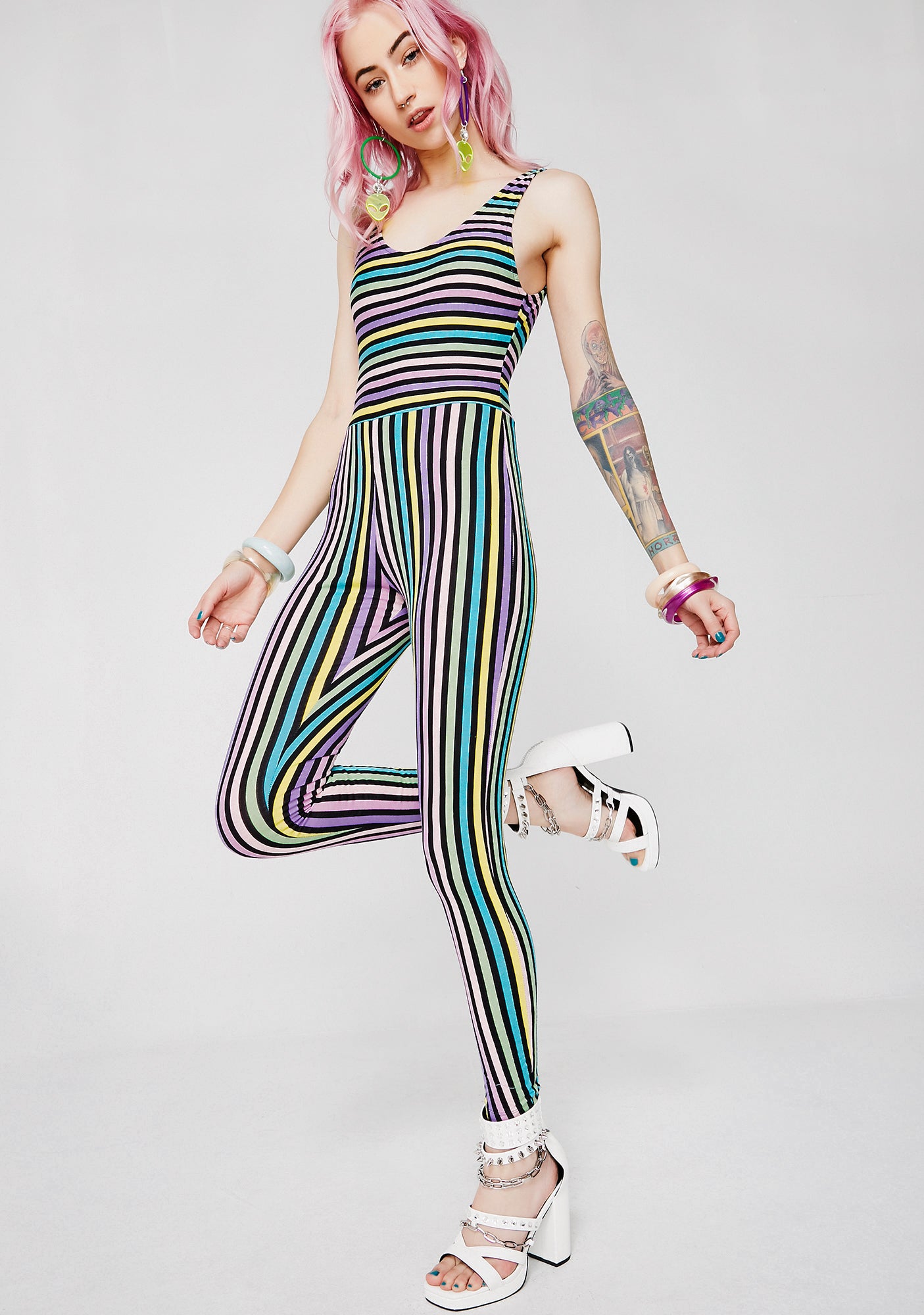 New Stripe Unitard – Dolls Kill