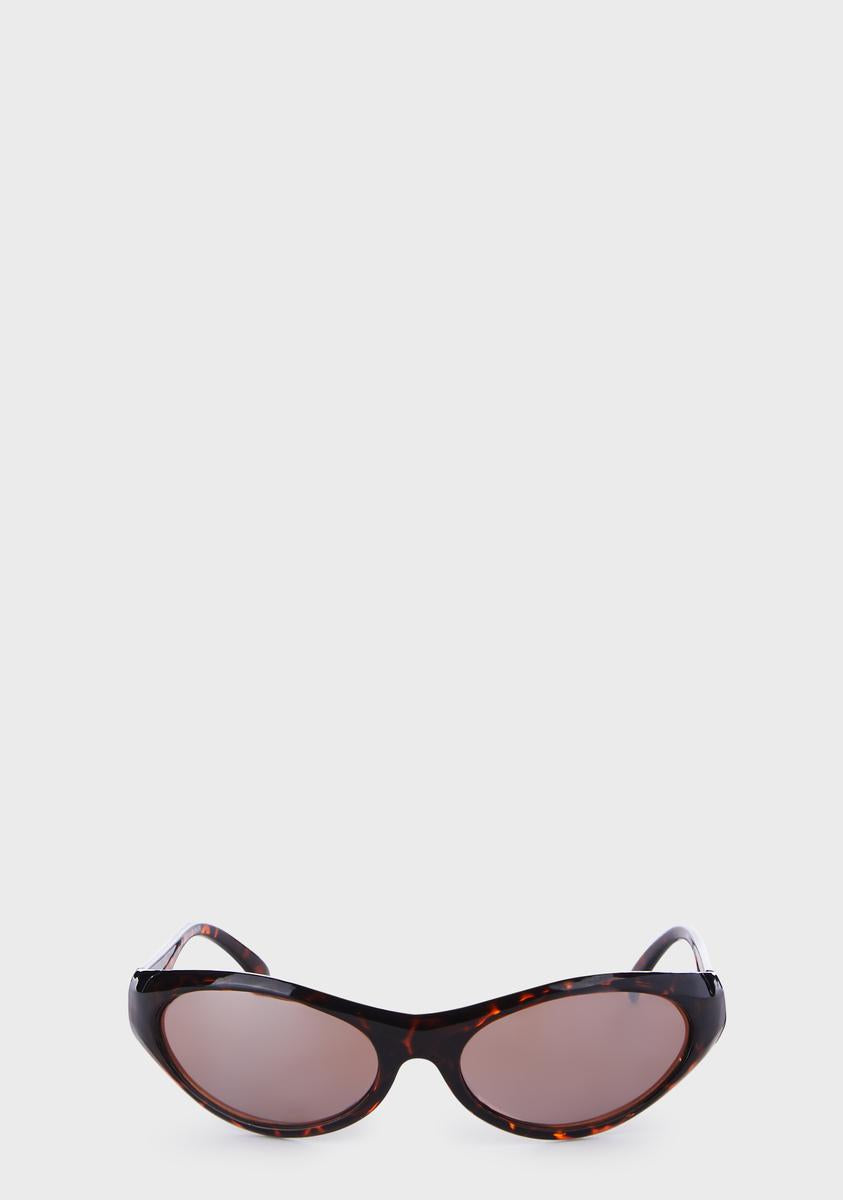Good Times Eyewear Wrap Curve Sunglasses - Brown/Torte – Dolls Kill