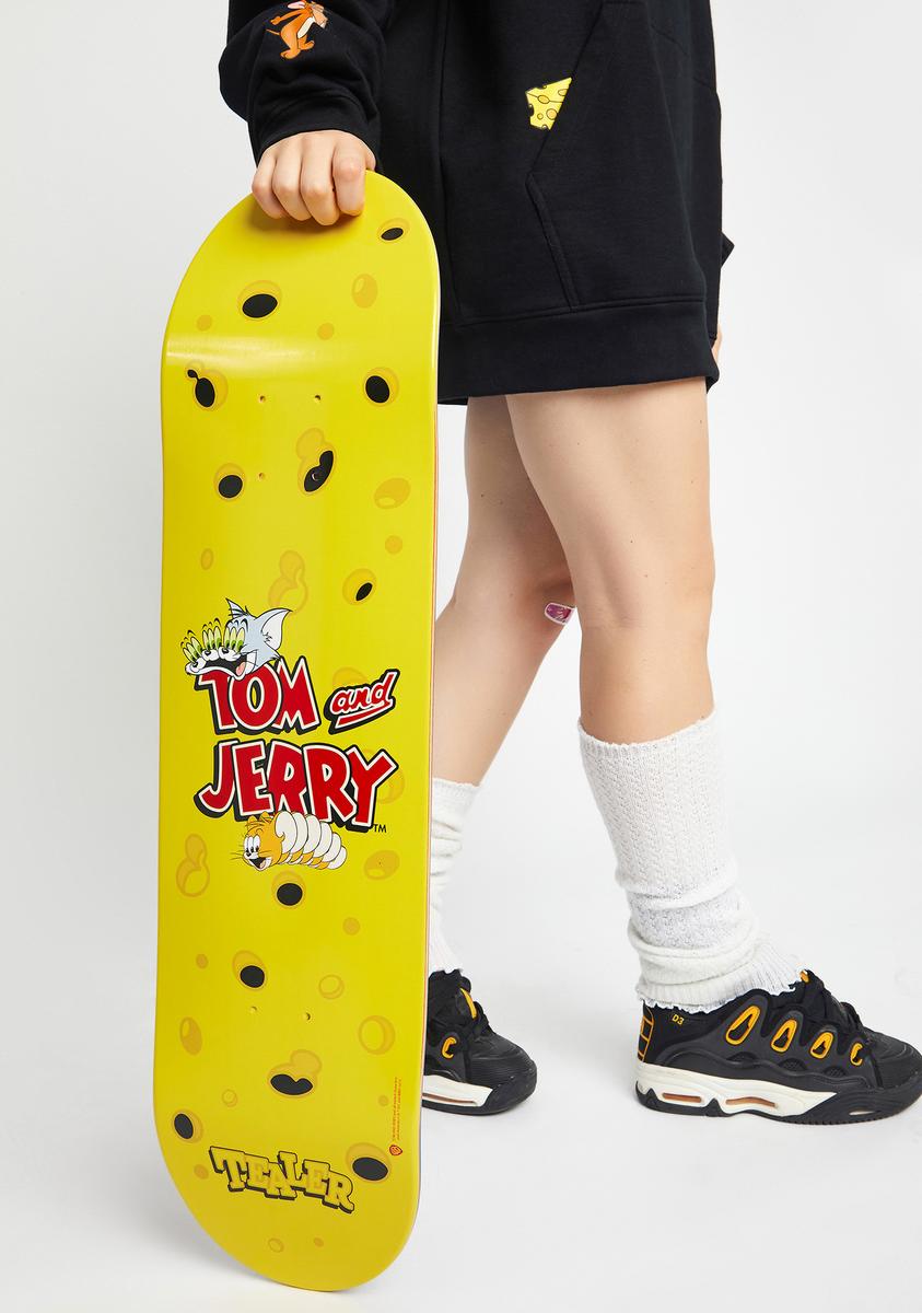 X Tom And Jerry Cheese Skate Deck – Dolls Kill