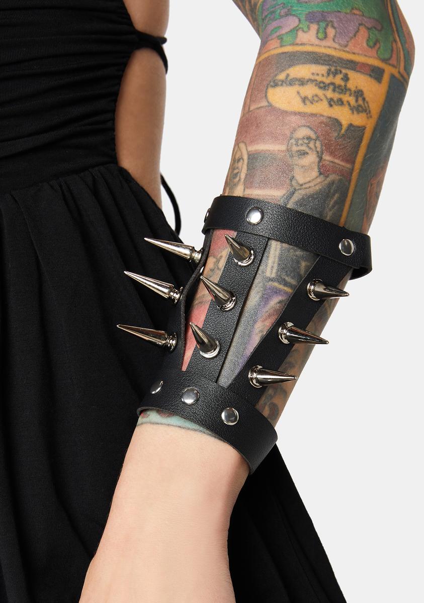 Vegan Leather Spiked Stud Cuff - Black – Dolls Kill