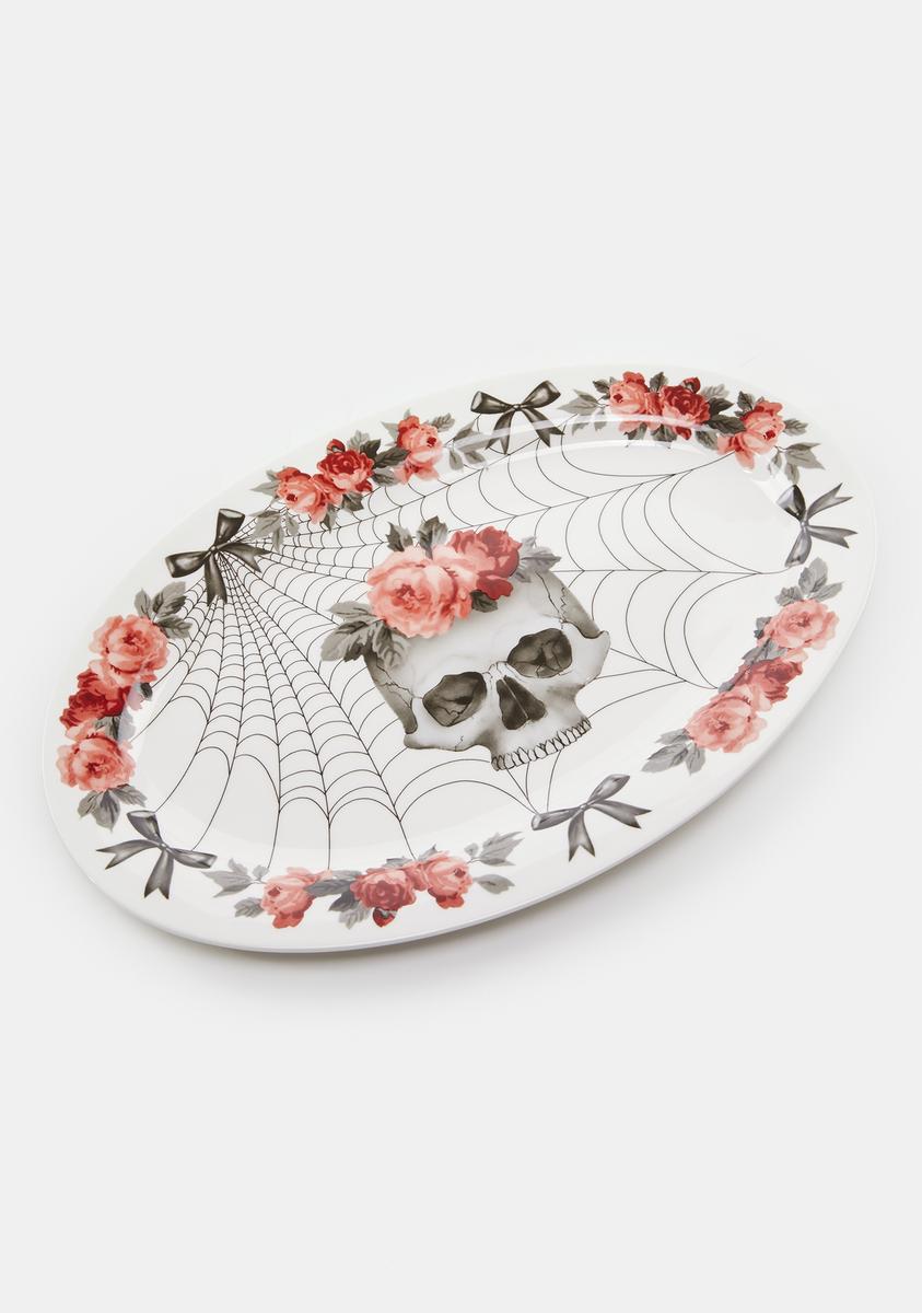 Dolls Home 14" Skull Dinner Platter - White/Multi – Dolls Kill
