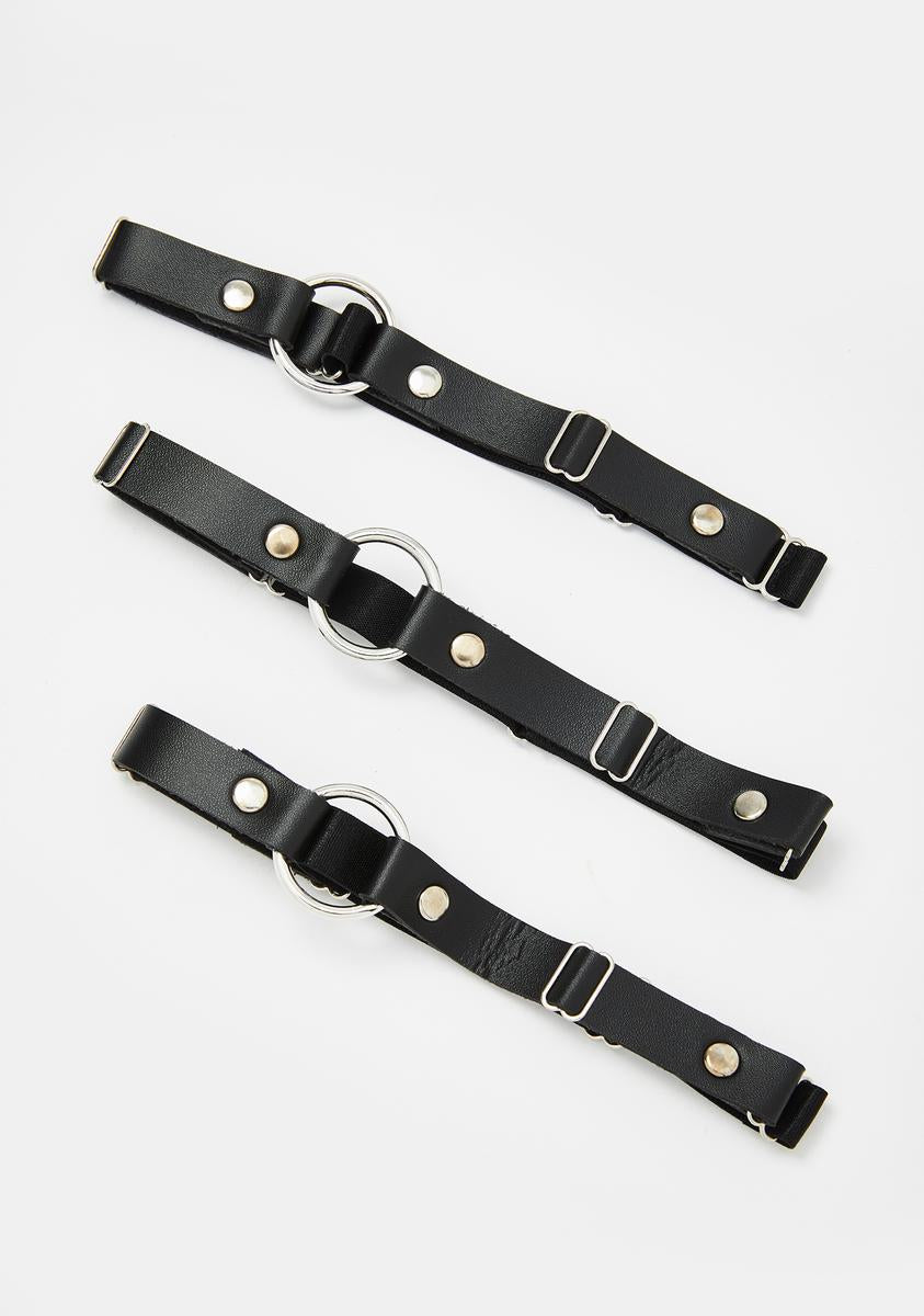 Faux Leather Leg Garters - Black – Dolls Kill