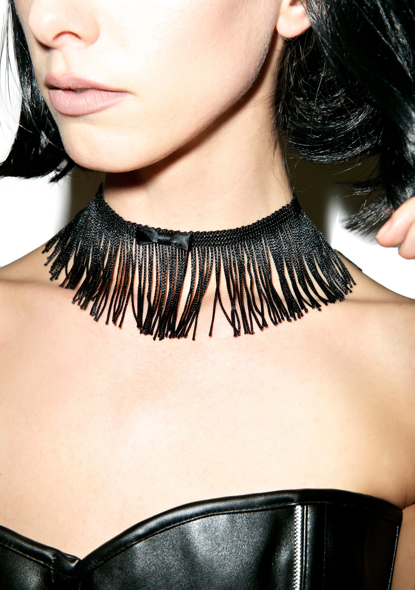 Black Fringe Choker – Dolls Kill