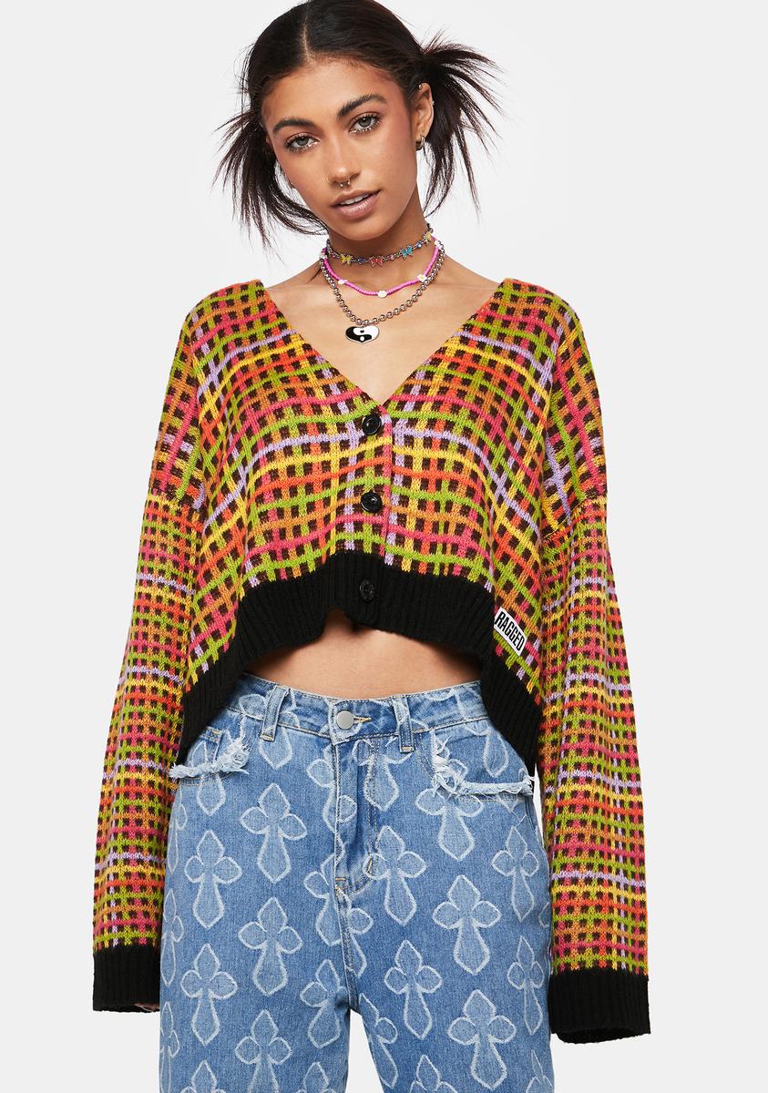 The Ragged Priest Synth Knit Cardigan - Multi – Dolls Kill