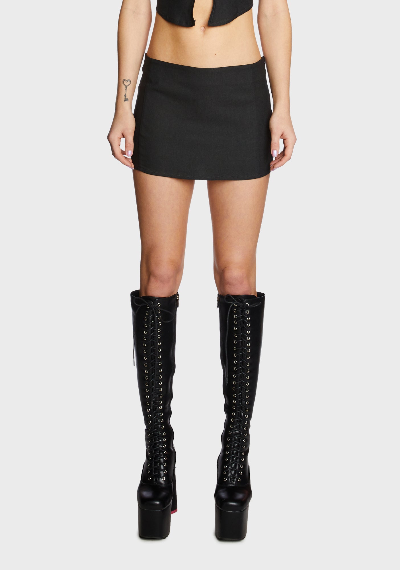 Motel Low Rise Micro Mini Skirt - Black Anchor – Dolls Kill