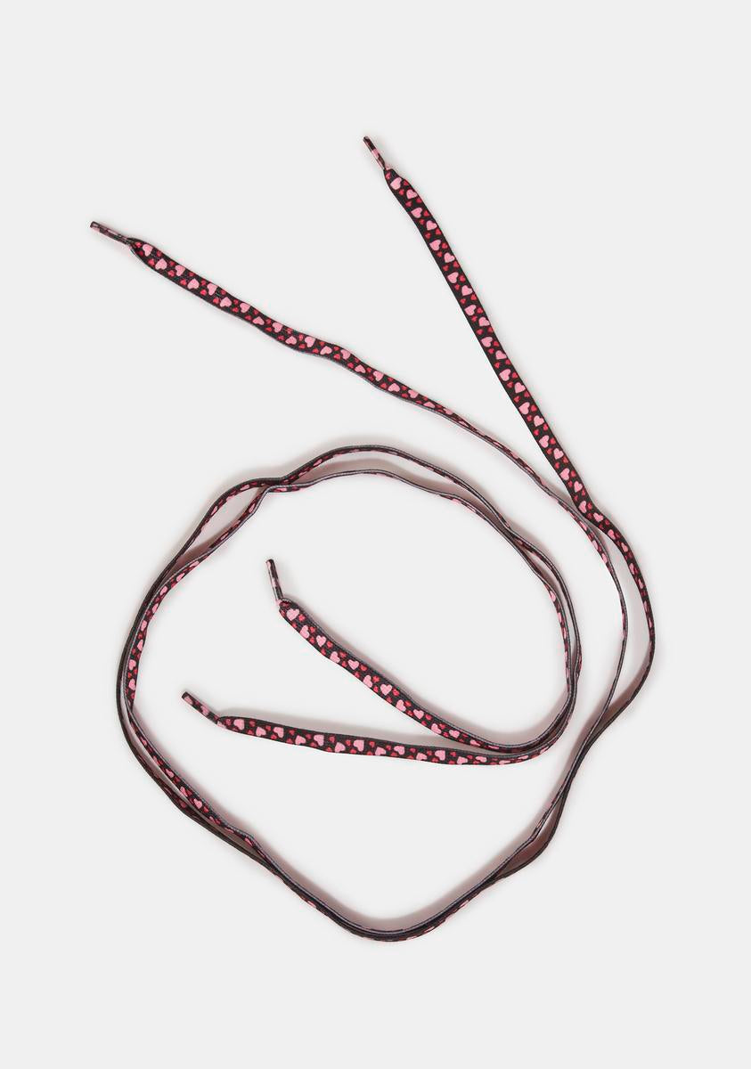Heart Print Shoe Laces - Pink/Red/Black – Dolls Kill