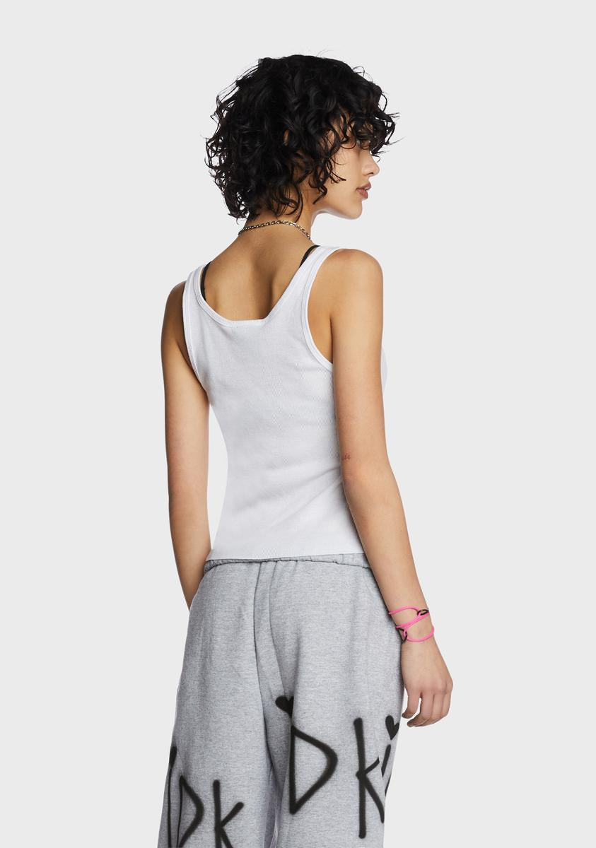 Marsanne Brands Purr Graphic Crop Tank Top - White – Dolls Kill