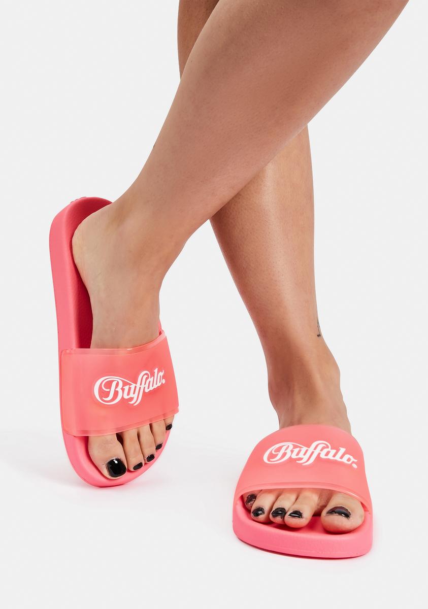 Buffalo Pink Resi Slides – Dolls Kill