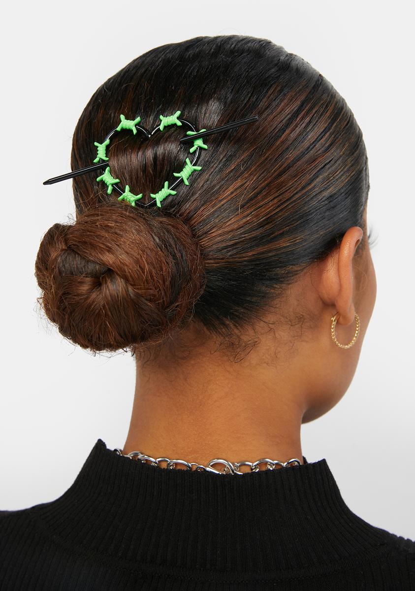 Barbed Wire Heart Hair Pin Black – Dolls Kill