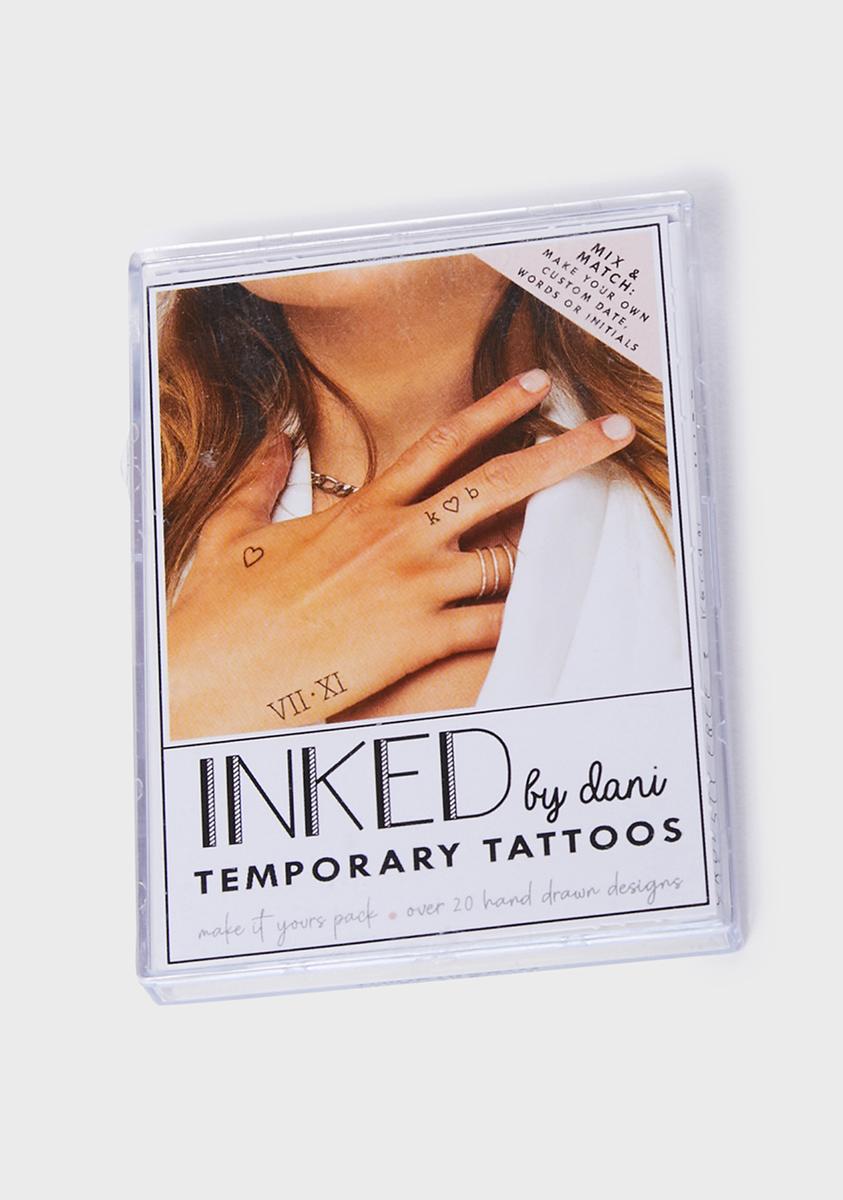 INKED by Dani Make It Yours Number Letter Temporary Tattoo Pack - Black – Dolls Kill