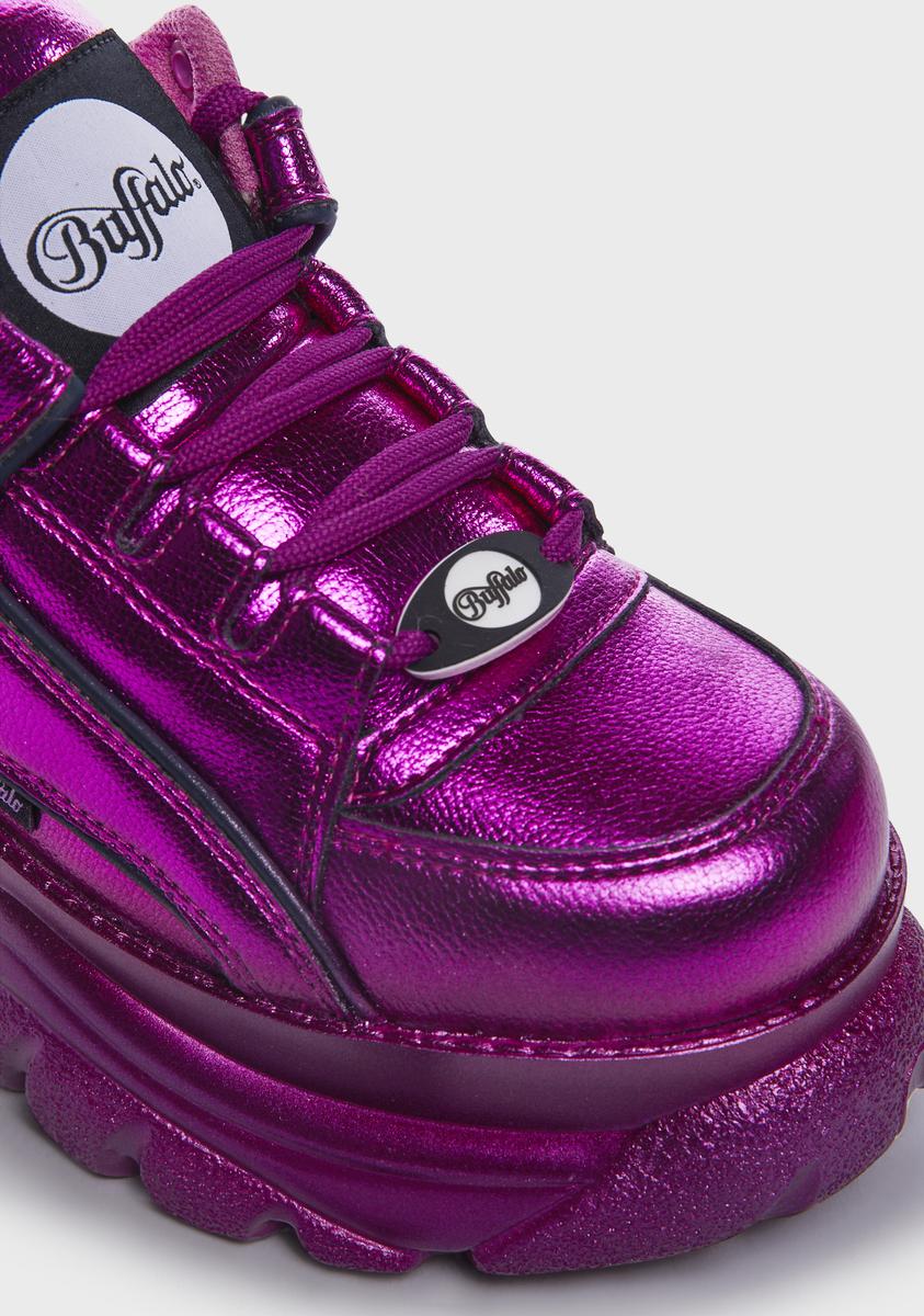 Buffalo Metallic Lace Up Sneakers - Purple – Dolls Kill