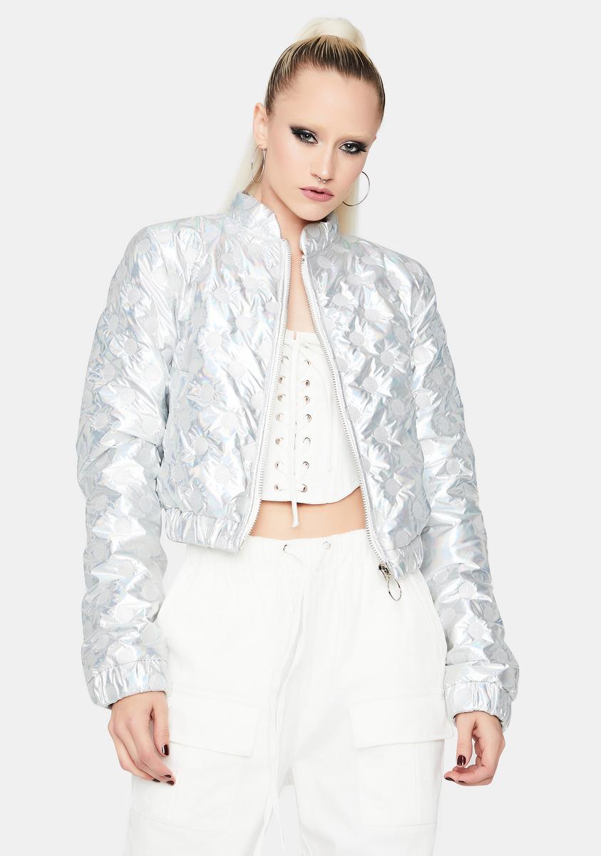 Holographic Bomber Jacket - Silver – Dolls Kill