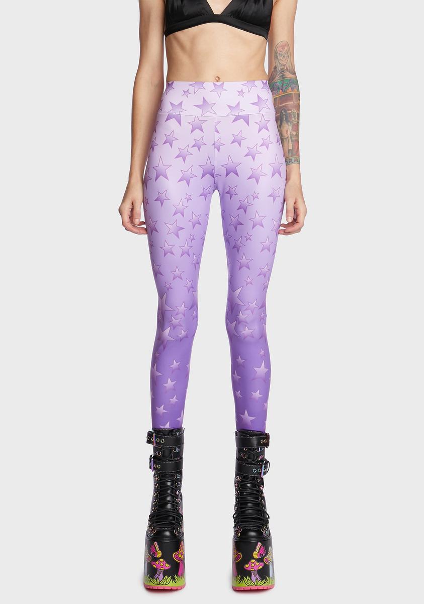 Star Print High Waist Tights - Purple – Dolls Kill