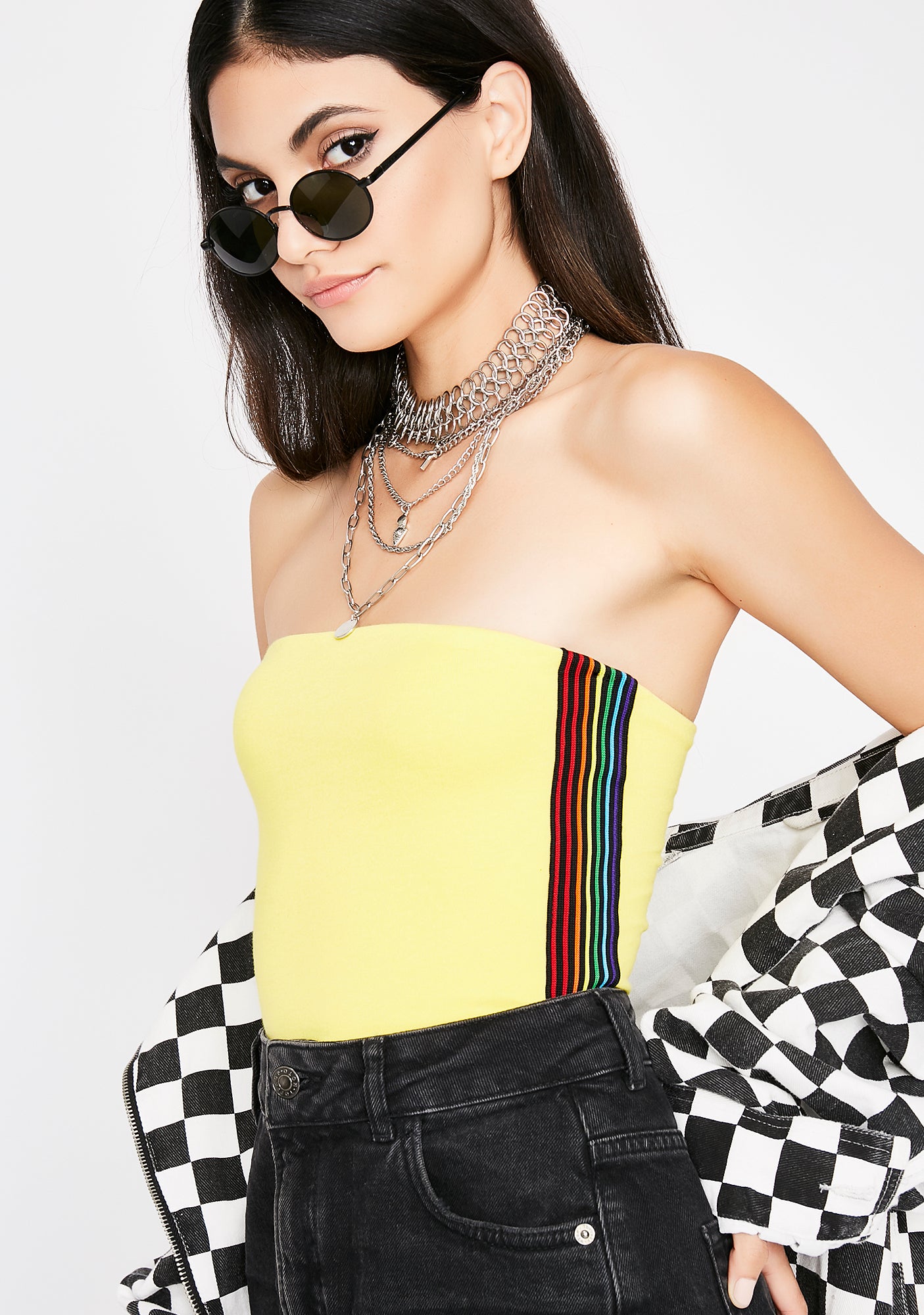 Rainbow Stripe Tube Top – Dolls Kill