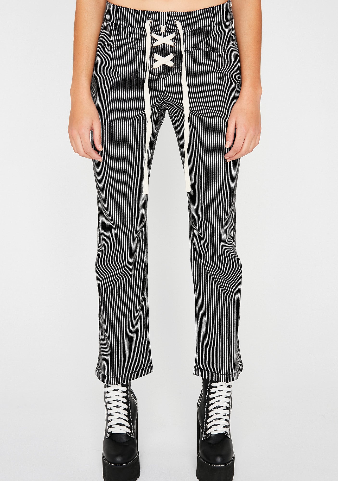 Lace Up Stripe Pants – Dolls Kill