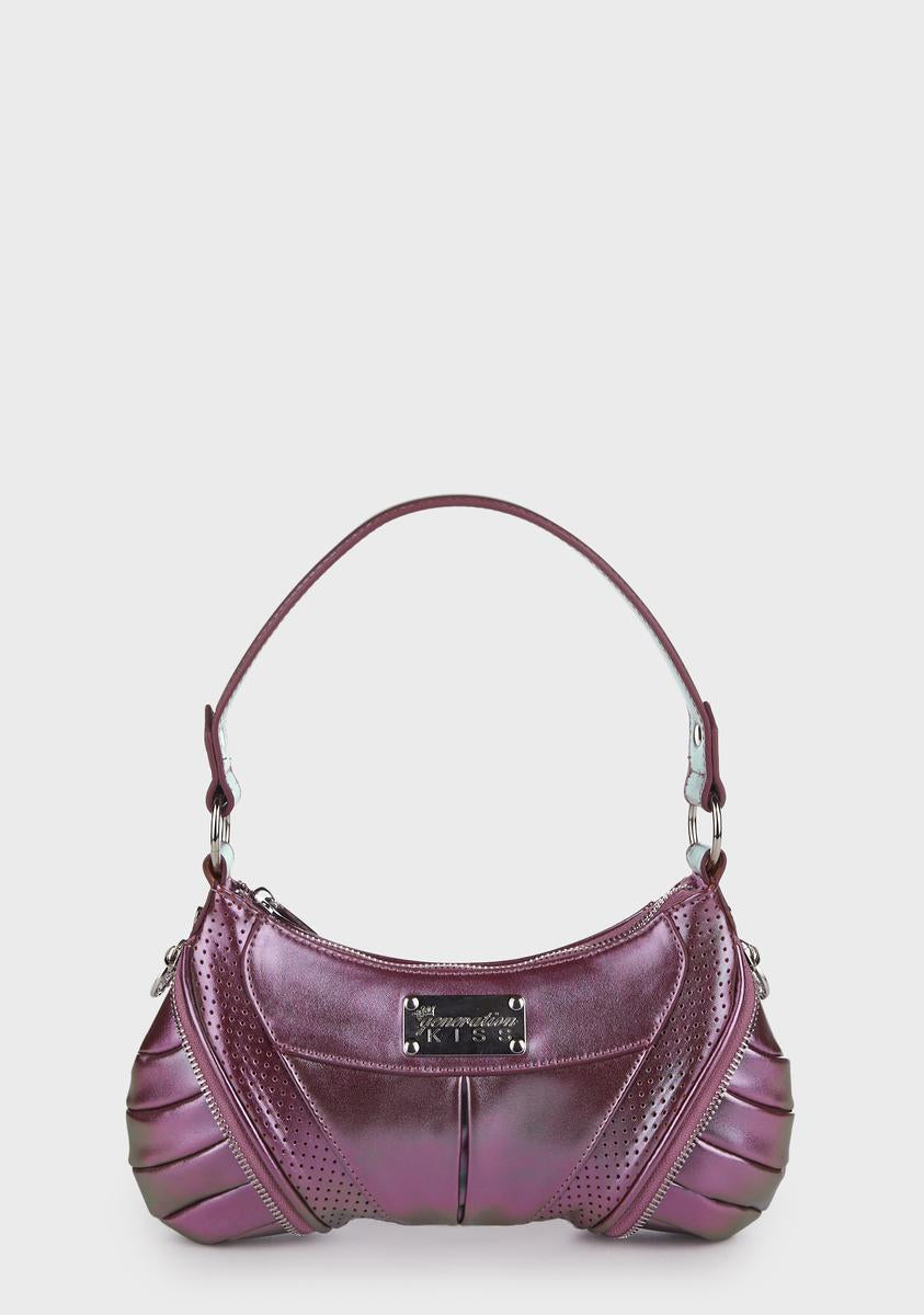 Generation Kiss Metallic Vegan Leather Shoulder Bag - Purple – Dolls Kill