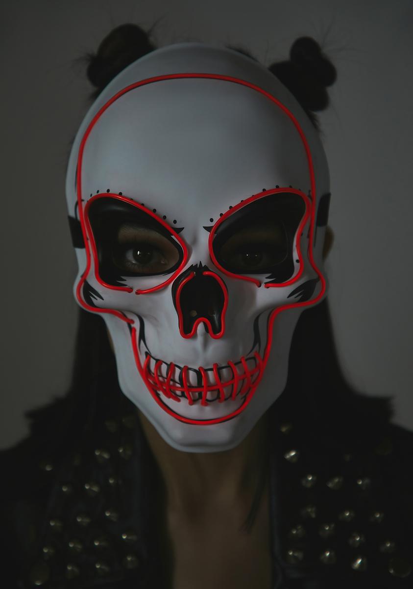 LED Light Up Skull Mask - Red – Dolls Kill