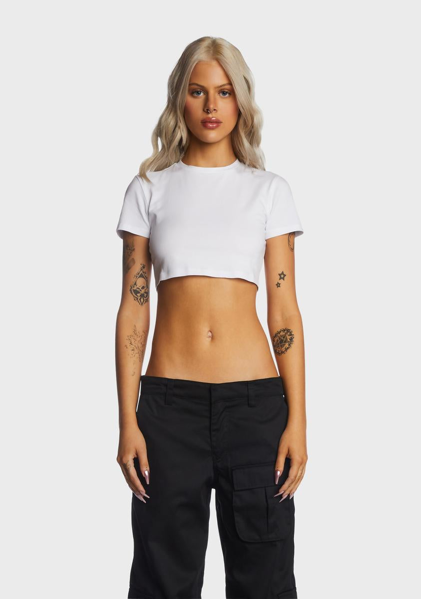 Kiki Riki Short Sleeve Crop Top - White – Dolls Kill