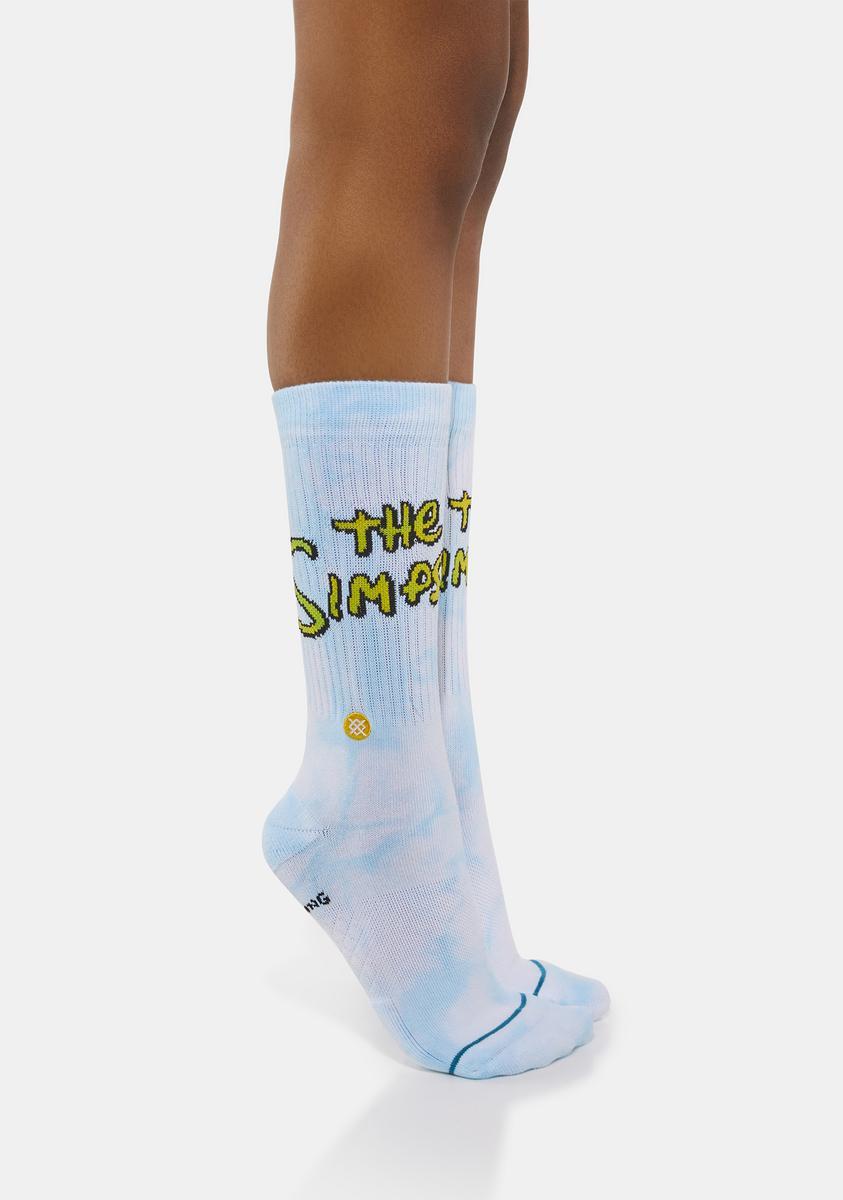 Stance The Simpsons Intro Graphic Crew Socks - Blue – Dolls Kill