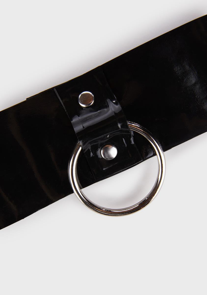 Playful Promises Latex O-Ring Collar - Black – Dolls Kill