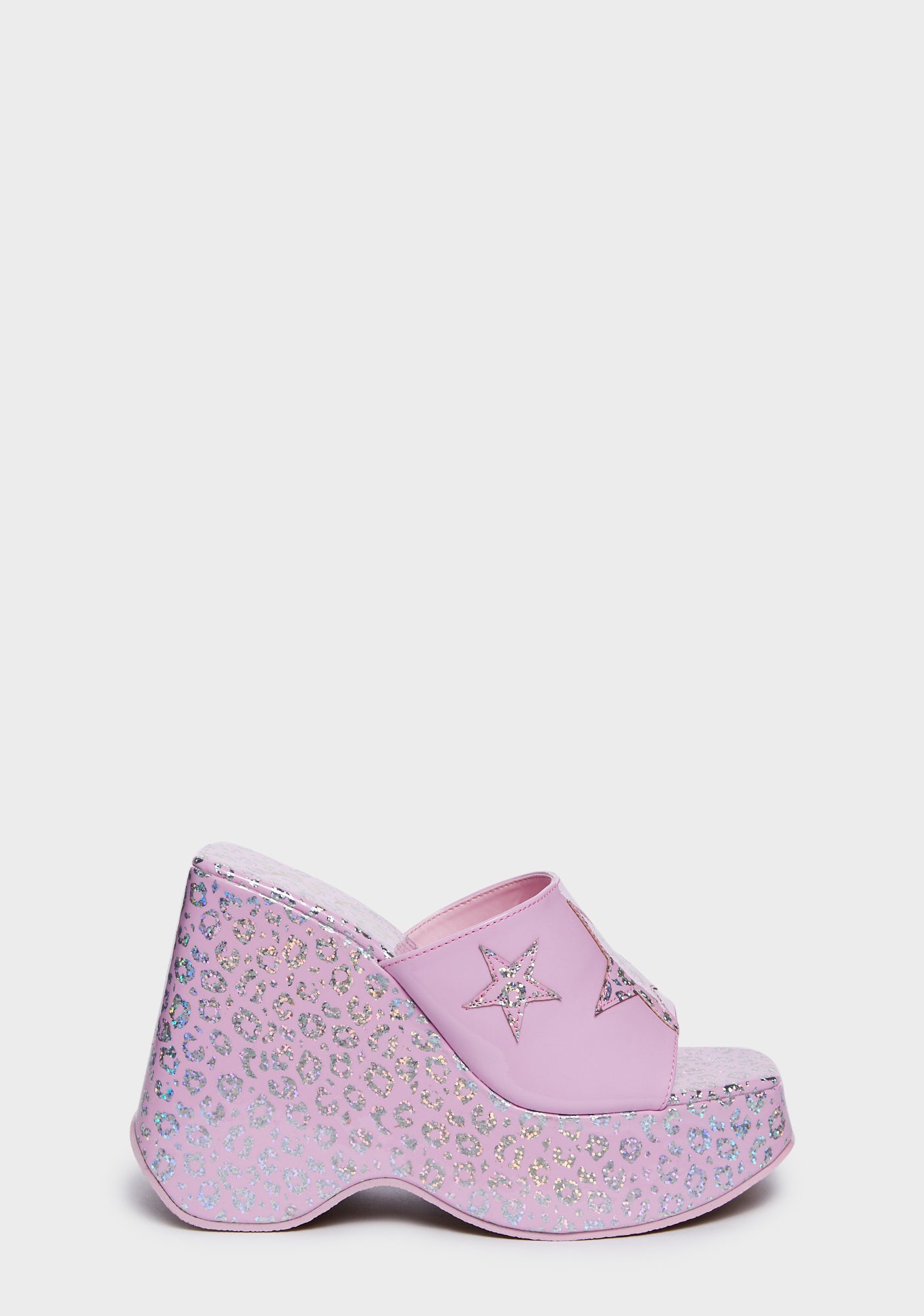 Glitter Leopard Print Platform Wedges - Pink – Dolls Kill