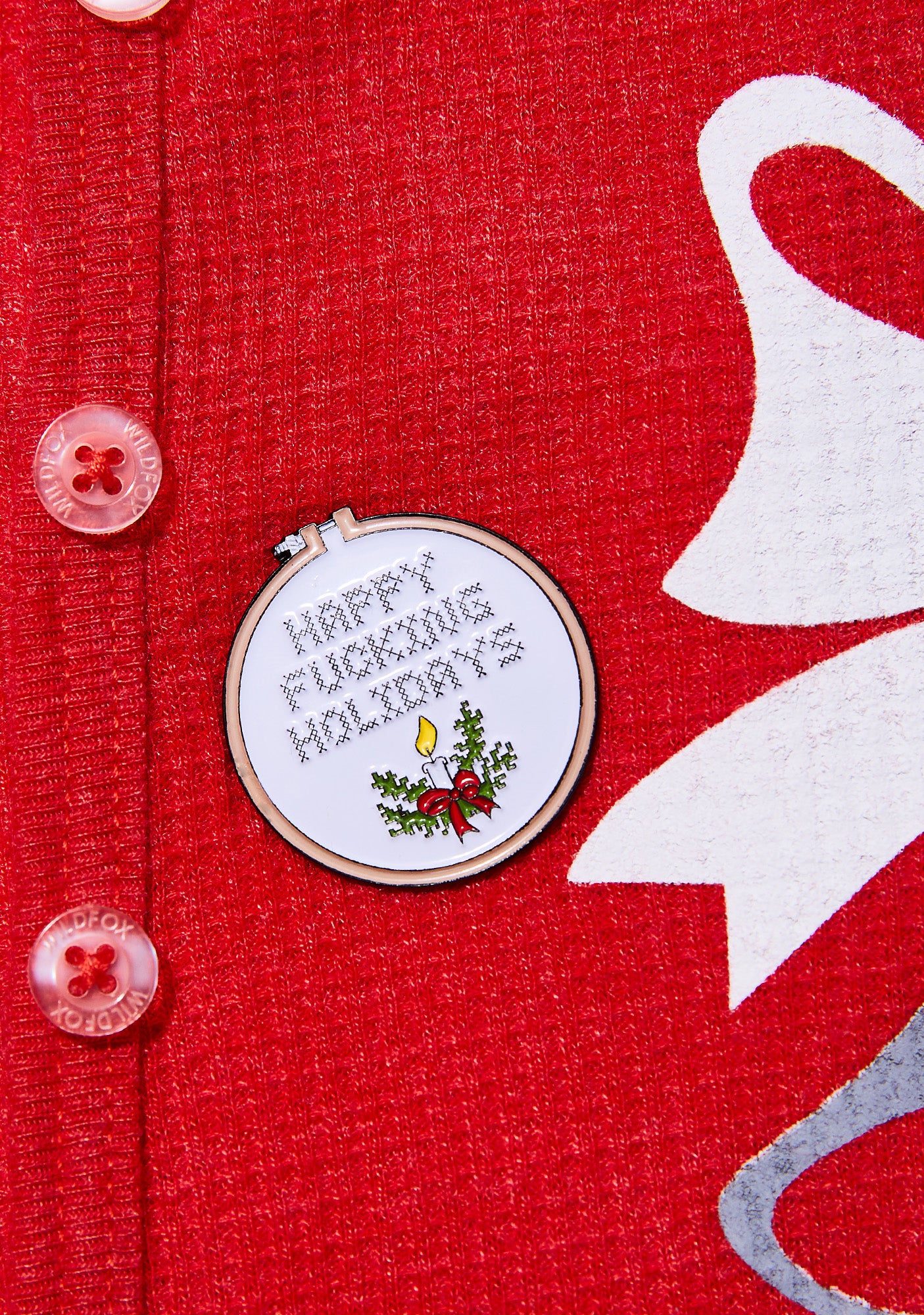 Holidays Cross Stitch Pin – Dolls Kill