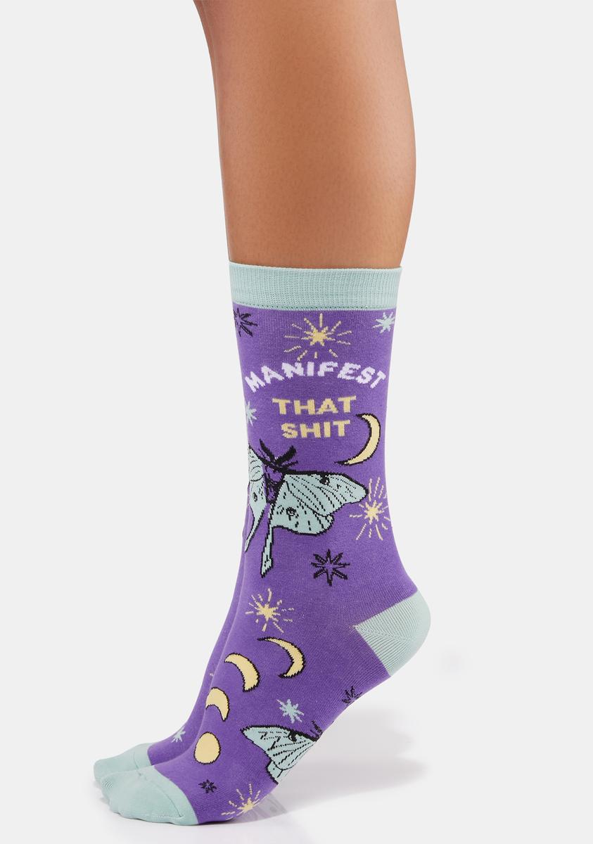 Groovy Things Co Manifest Moon Crew Socks – Dolls Kill