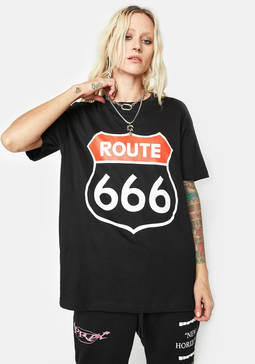 Long Clothing Route 666 Graphic Tee – Dolls Kill