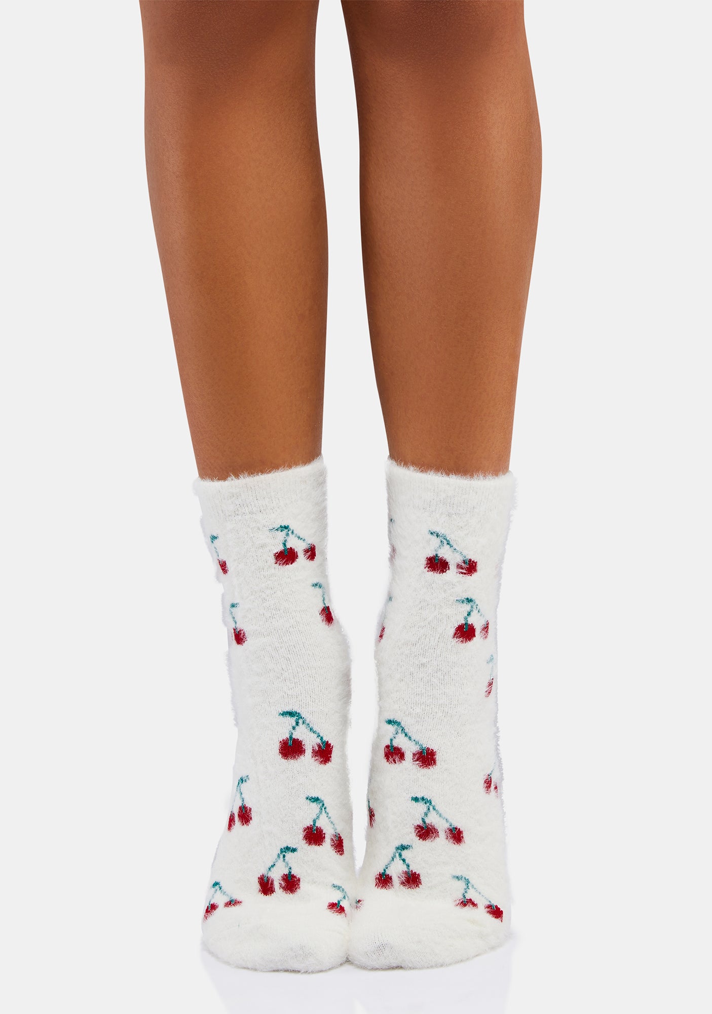 Cherry Orchard Fuzzy Socks – Dolls Kill