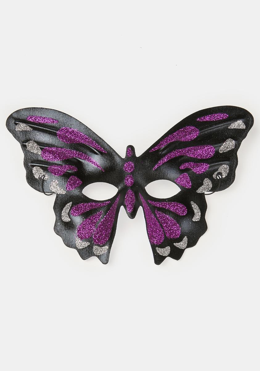 Glitter Butterfly Mask - Black – Dolls Kill