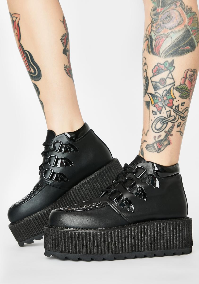 Strange Cvlt Black Super Kreep Platform Shoes – Dolls Kill