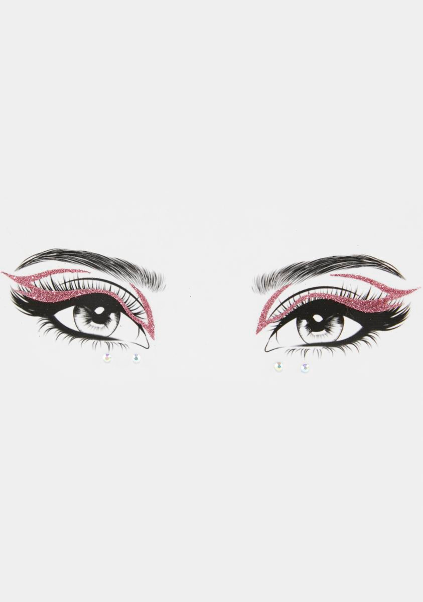 Glitter Cat Eye Sticker - Red – Dolls Kill