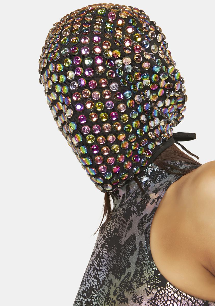 Rainbow Jeweled Full Face Mask - Multi – Dolls Kill
