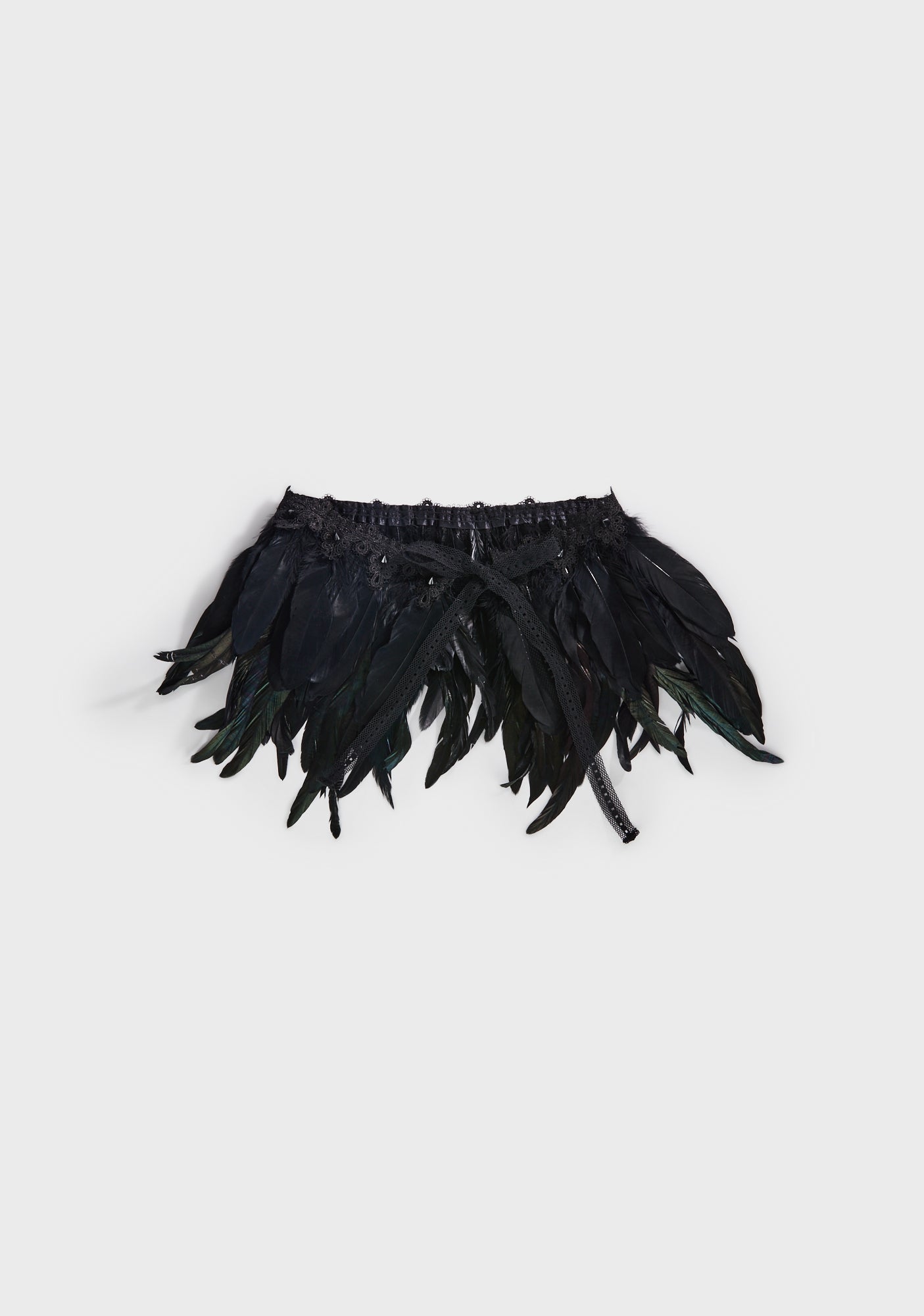 Punk Rave Faux Feather Shoulder Accessory - Black – Dolls Kill