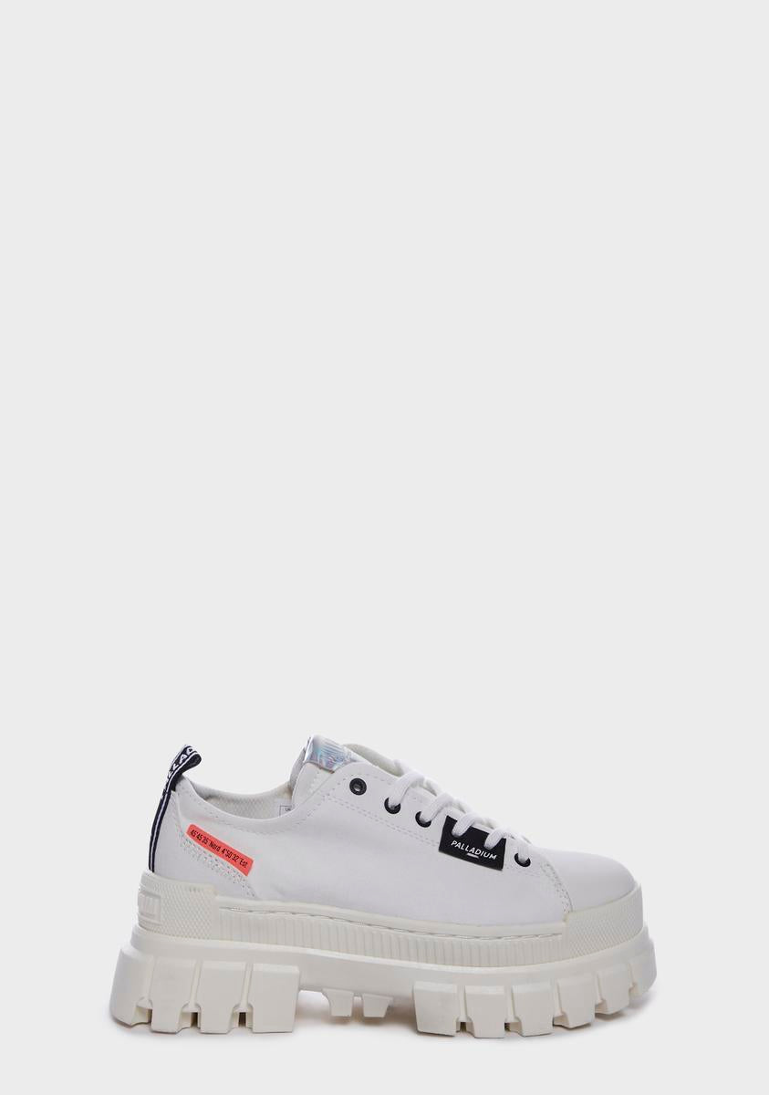 Palladium Textile Platform Lug Sole Low Top Sneakers - White – Dolls Kill