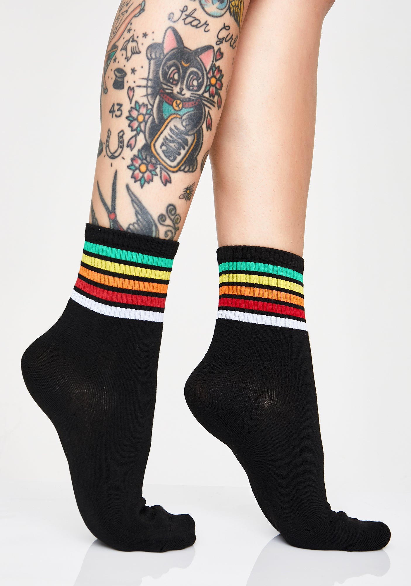 Multi Stripe Crew Socks – Dolls Kill